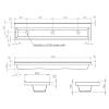 Solid Surface Wash Trough 1800mm For Cabinet or Underframe Mounting