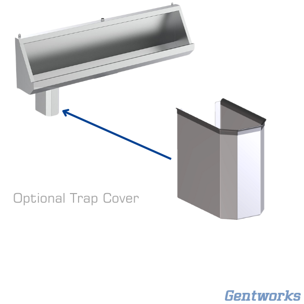 Stainless Steel Wall Hung Urinal Trough with Exposed Cistern
