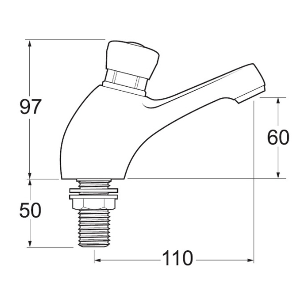 Gentworks - Self Closing Timed-Flow Basin Tap