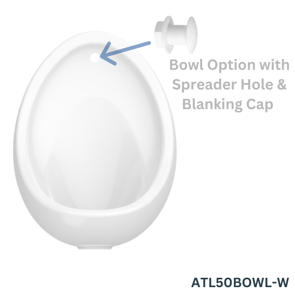 Exposed Urinal Suitable for Retrofit Waterless conversion Kits