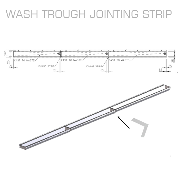 Stainless Steel Trap wash Trough Jointing Strip for Gentworks WMDTA ...