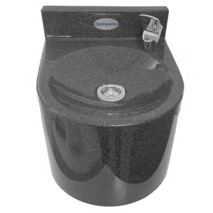 Grey Granite GRP Wall Mounted Drinking Fountain with Undershroud